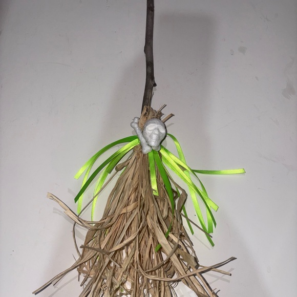 Wall Decor | Decorative Broom With Green Ribbons | Poshmark